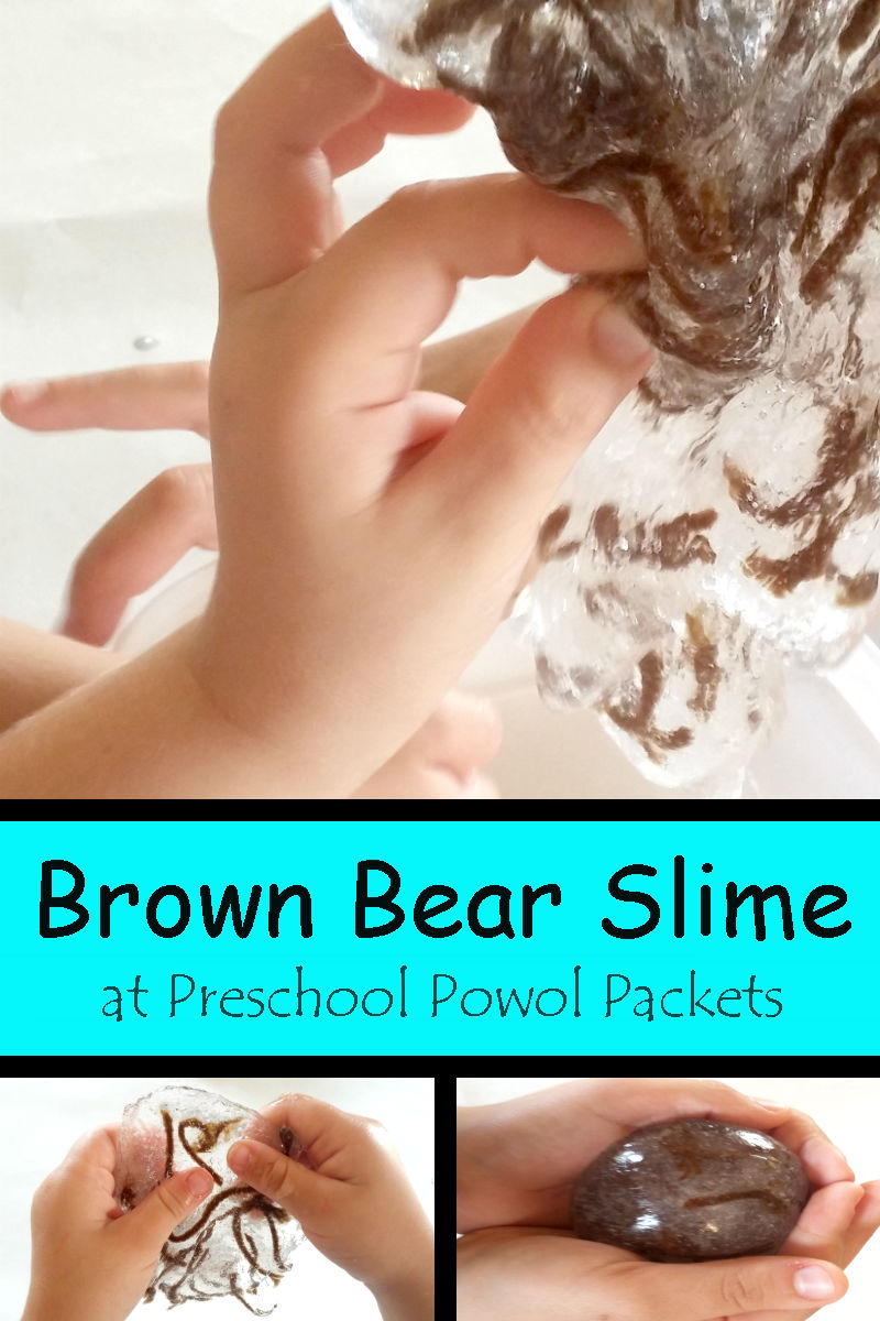 Brown Bear Slime Preschool Science Experiment | Preschool Powol Packets