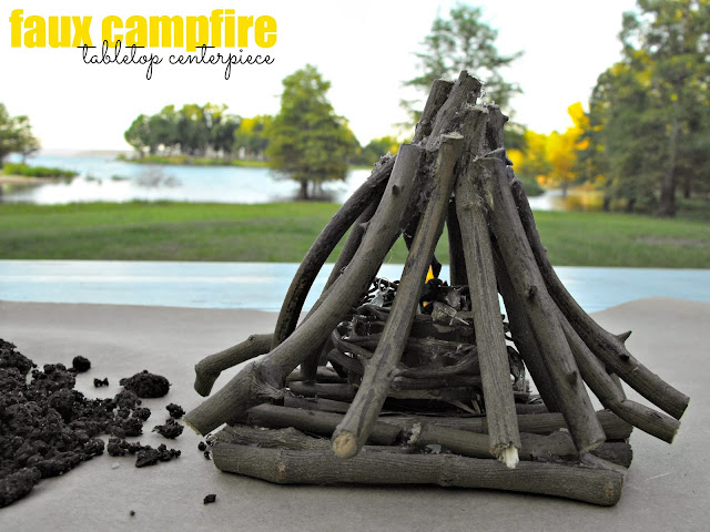 Faux Campfire Tabletop decorations - Desperately Seeking Gina