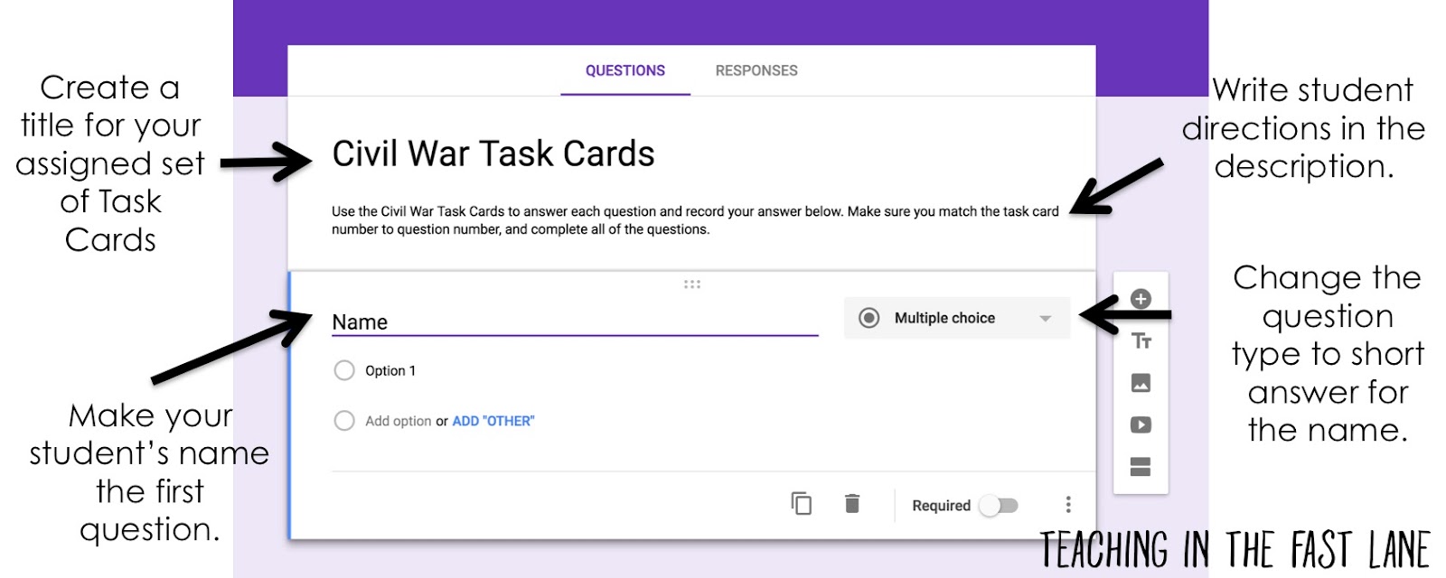Using Google Forms with Task Cards - Teaching in the Fast Lane