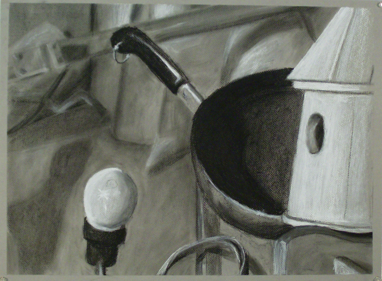 Drawing 2: In-Class Examples of Conté on Grey Paper