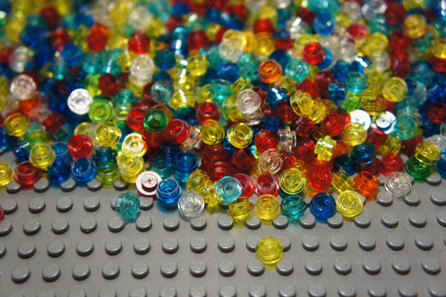 LEGO 1 x 1 Transparent STUDS DOTS 1x1 - 1000 Pieces Parts Bricks Bulk ...
