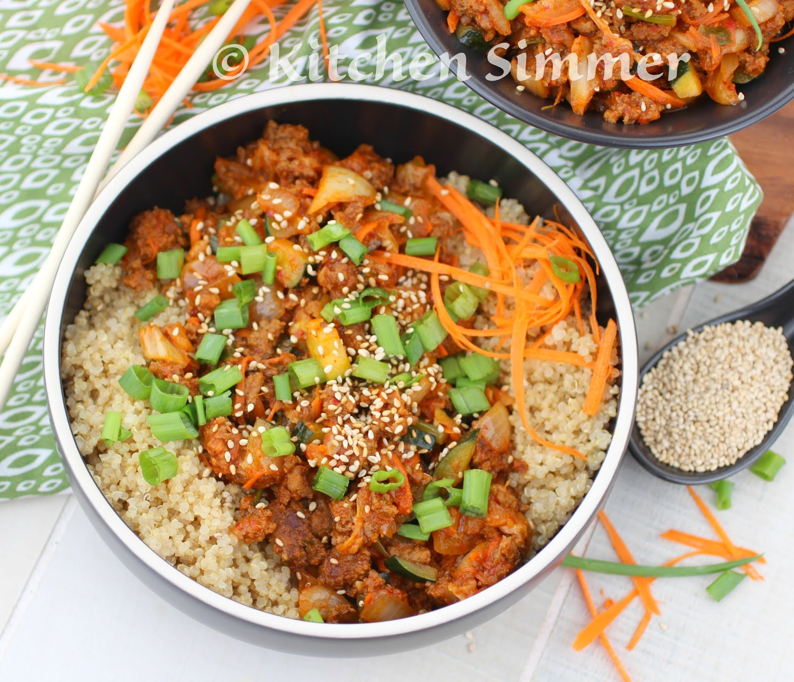 Kitchen Simmer: Korean Ground Beef and Kimchi Bowl