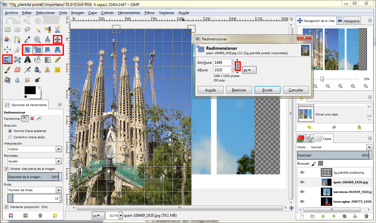 Crea tu postal en GIMP usando máscaras de capa