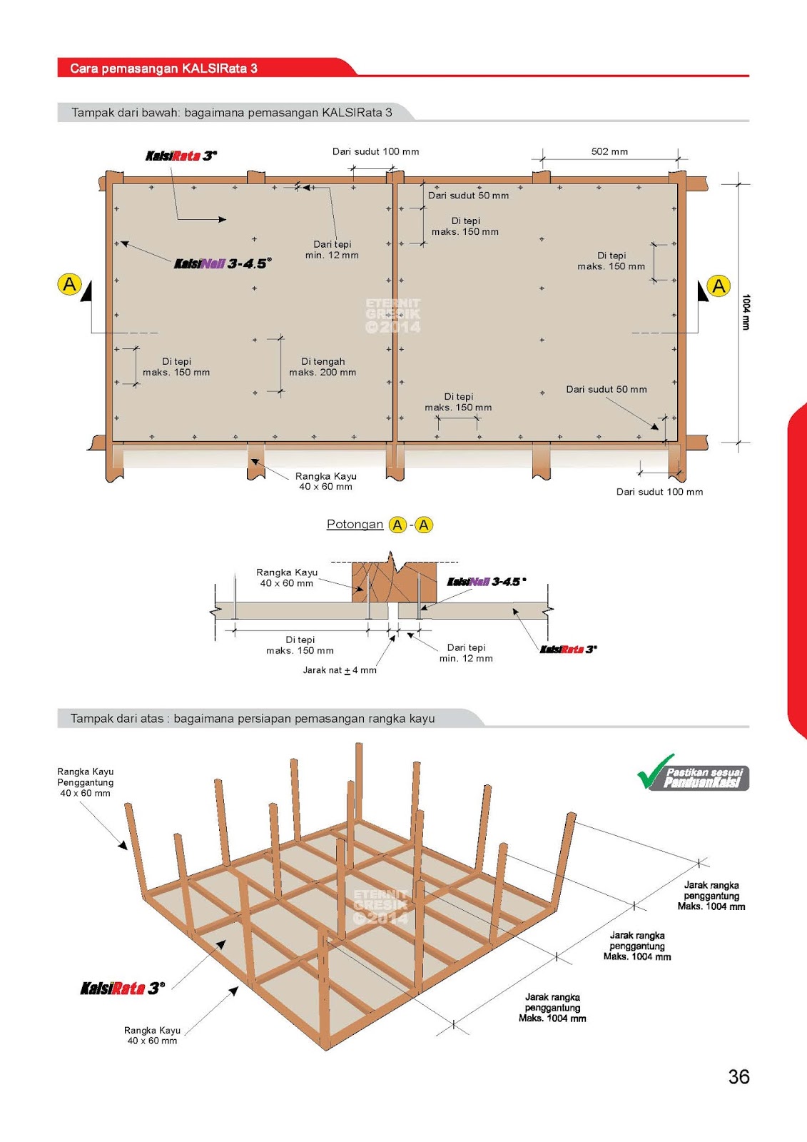 Cara dan aturan pemasangan kalsiboard, kalsifloor, kalsiclad ...