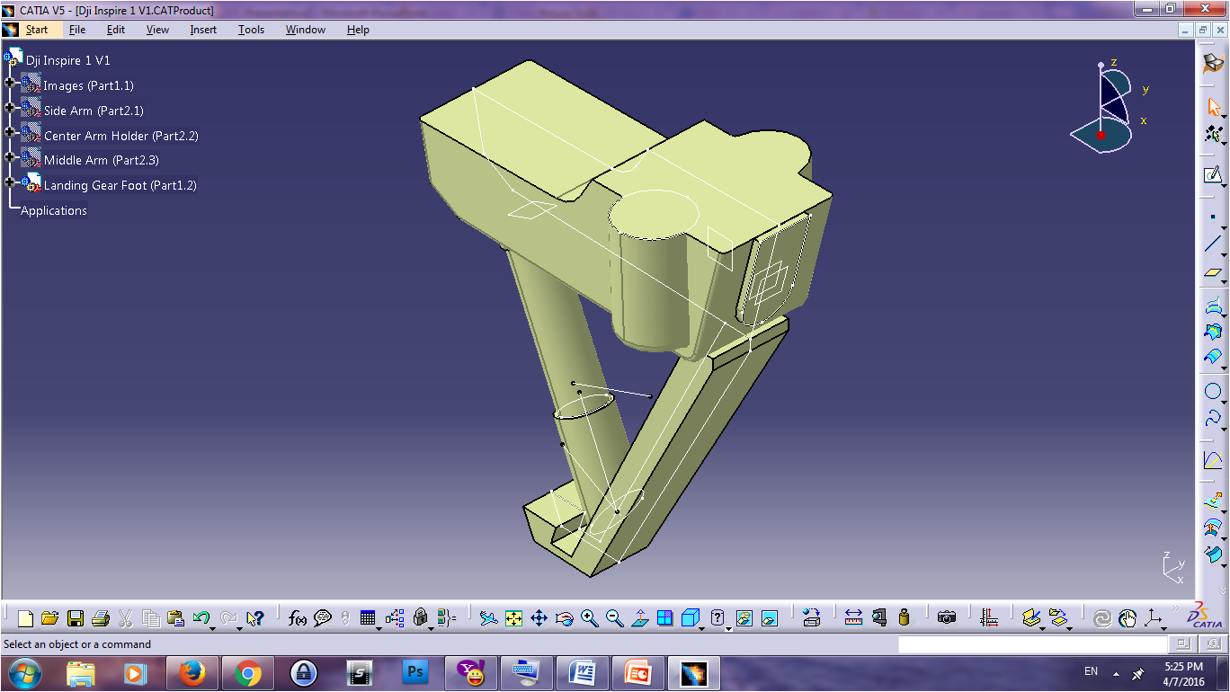 my catia V5: Dji Inspire V1 by CATIA V5 (wireframe and Surface Modeling ...