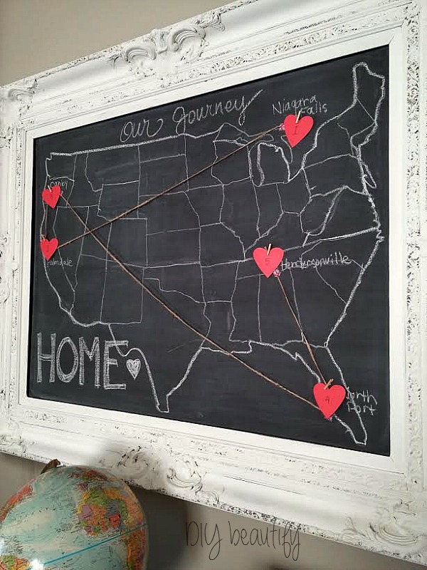 Chalkboard Map - DIY Beautify - Creating Beauty at Home