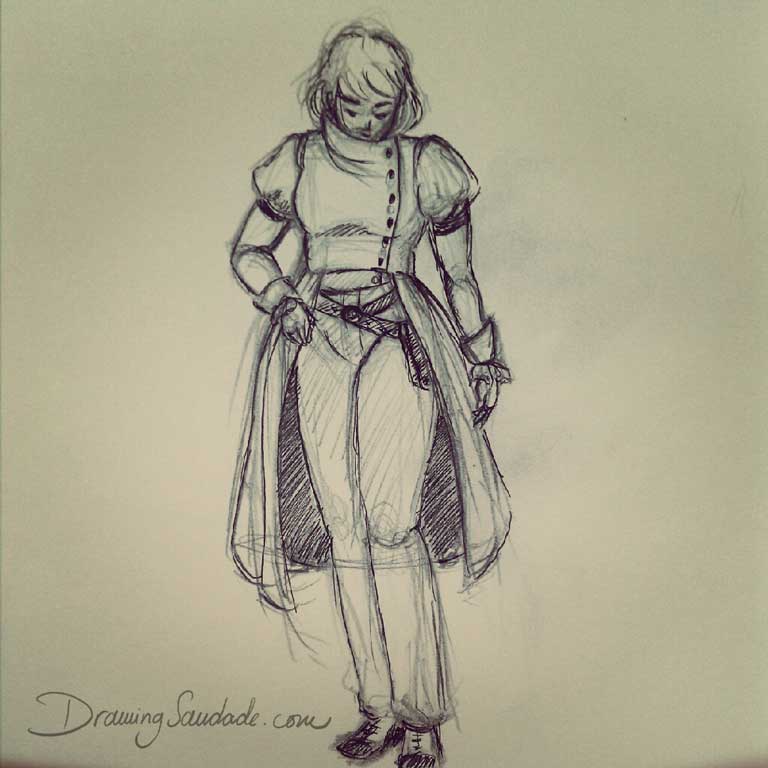 Drawing Saudade: Doodle 018 - Moleskine, Coats and Shiba Inus