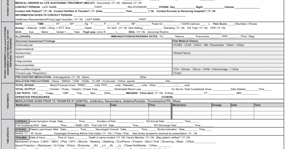 ER goldbook: Transfer (trauma patient) to definitive care