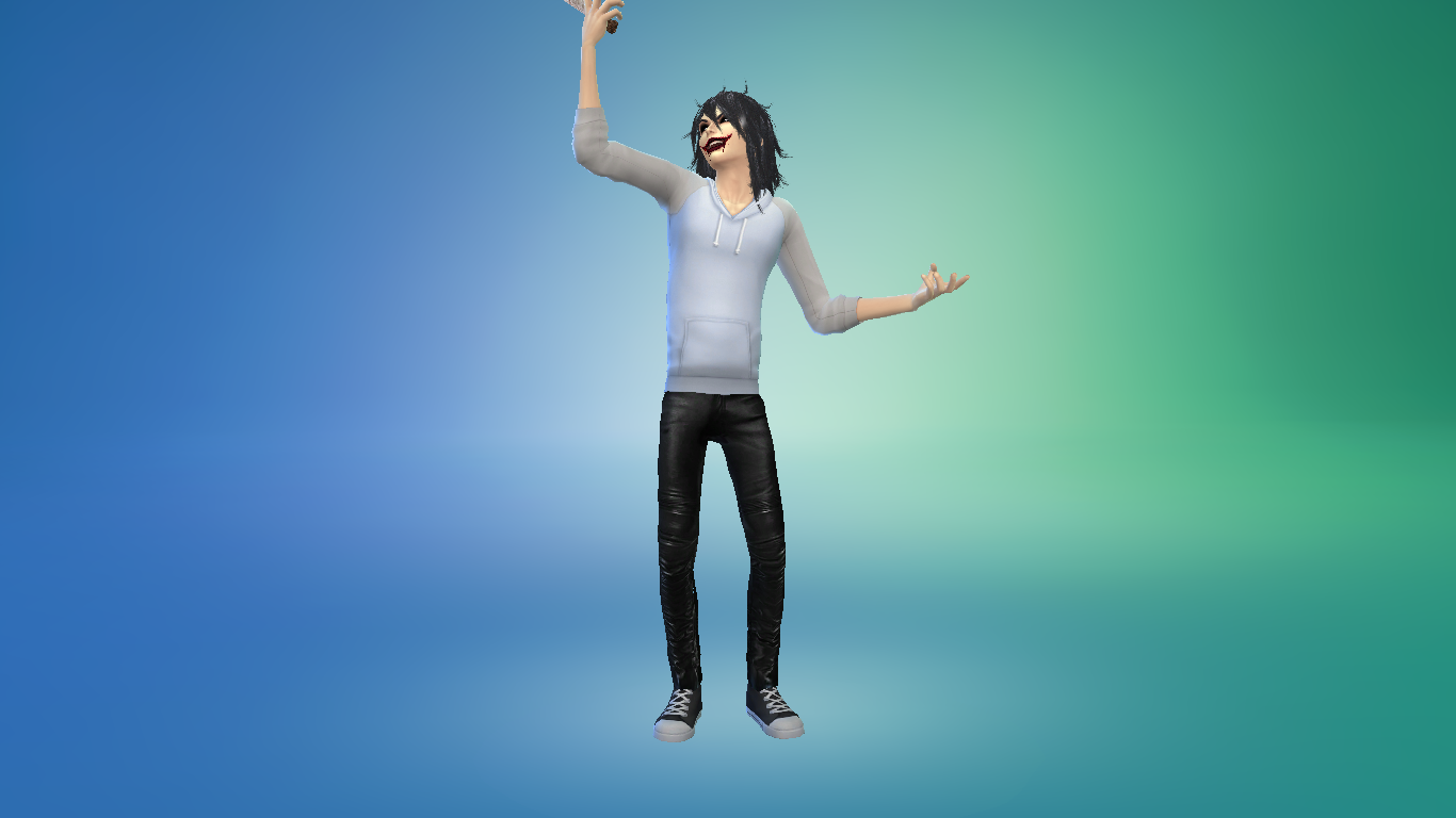 Filmowo i Simsowo - na fioletowo : The Sims 4 CAS - Jeff The Killer