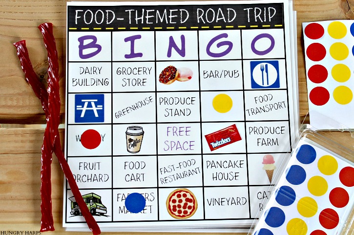 Hungry Harps: Food-Themed Road Trip Bingo {Free Printable}