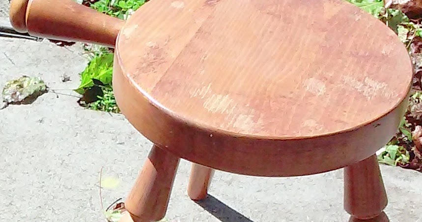 UHURU FURNITURE & COLLECTIBLES: SOLD Hardwood Milkmaid's Stool - $20