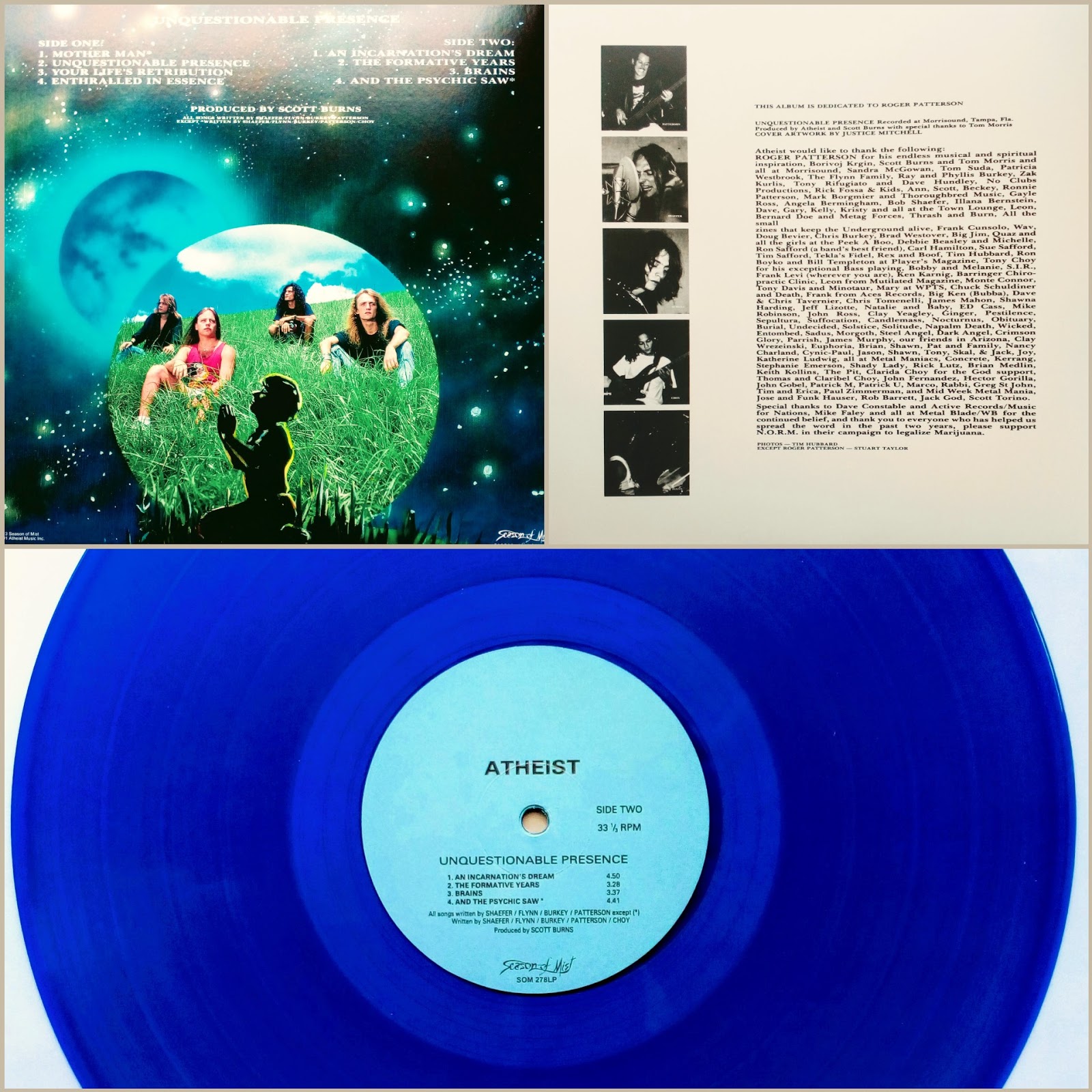 hardcore/metal vinyl: atheist - unquestionable presence