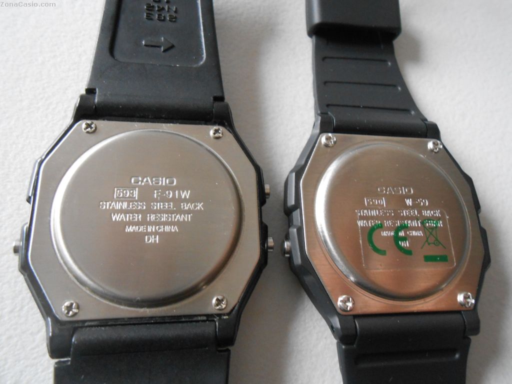 Zona Casio: Comparativa: Casio W-59 VS F-91