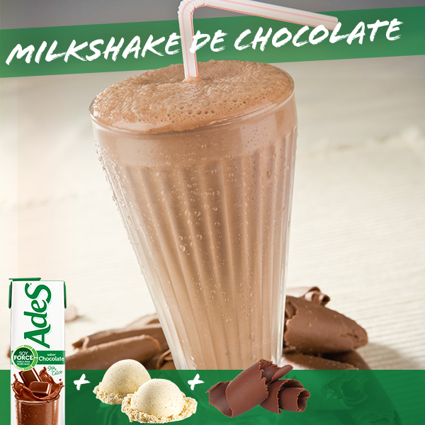 Milkshake de Chocolate - Leite de Soja ADES Original - Bianca Bachaalani
