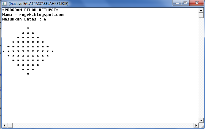 output dari script diatas