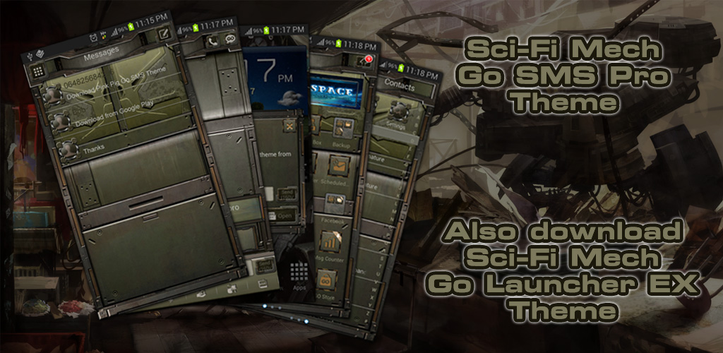 JV-Designs: Sci-Fi Mech Go SMS Pro Theme