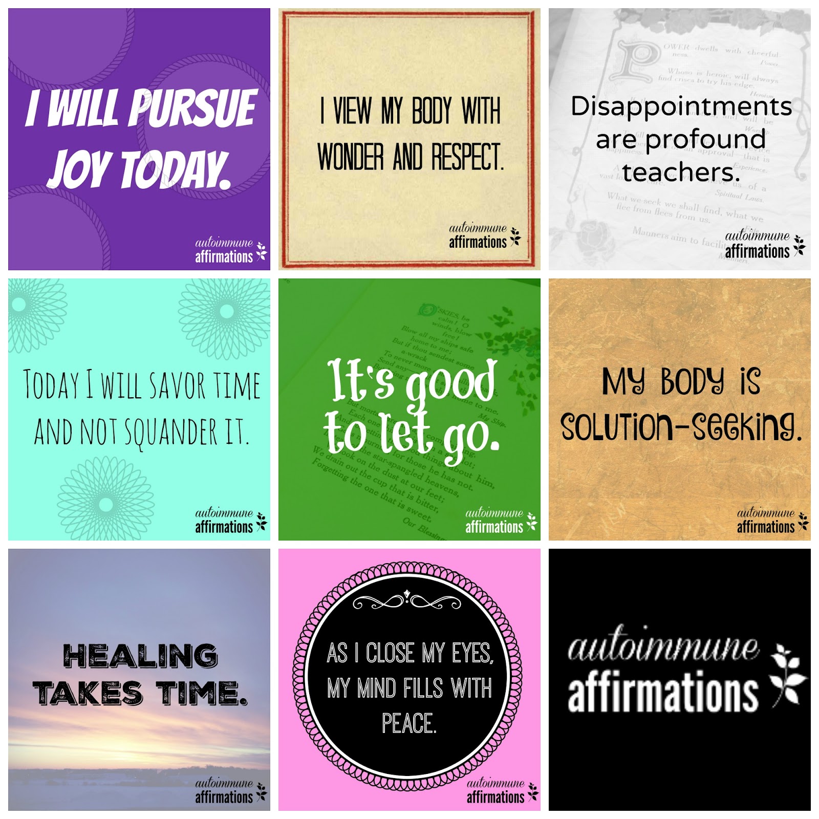 Holy Everything: Autoimmune Affirmations Collage