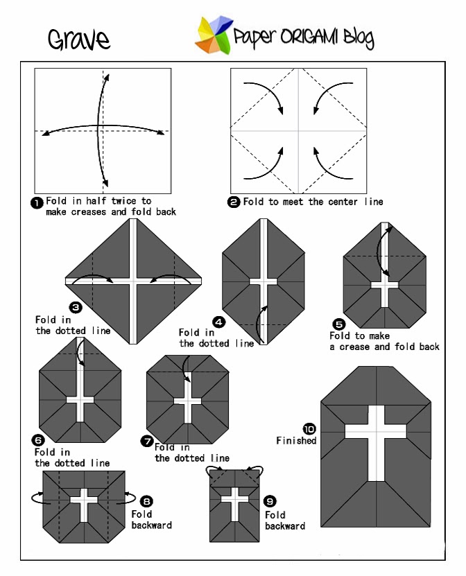 Halloween Origami: Grave | Paper Origami Guide