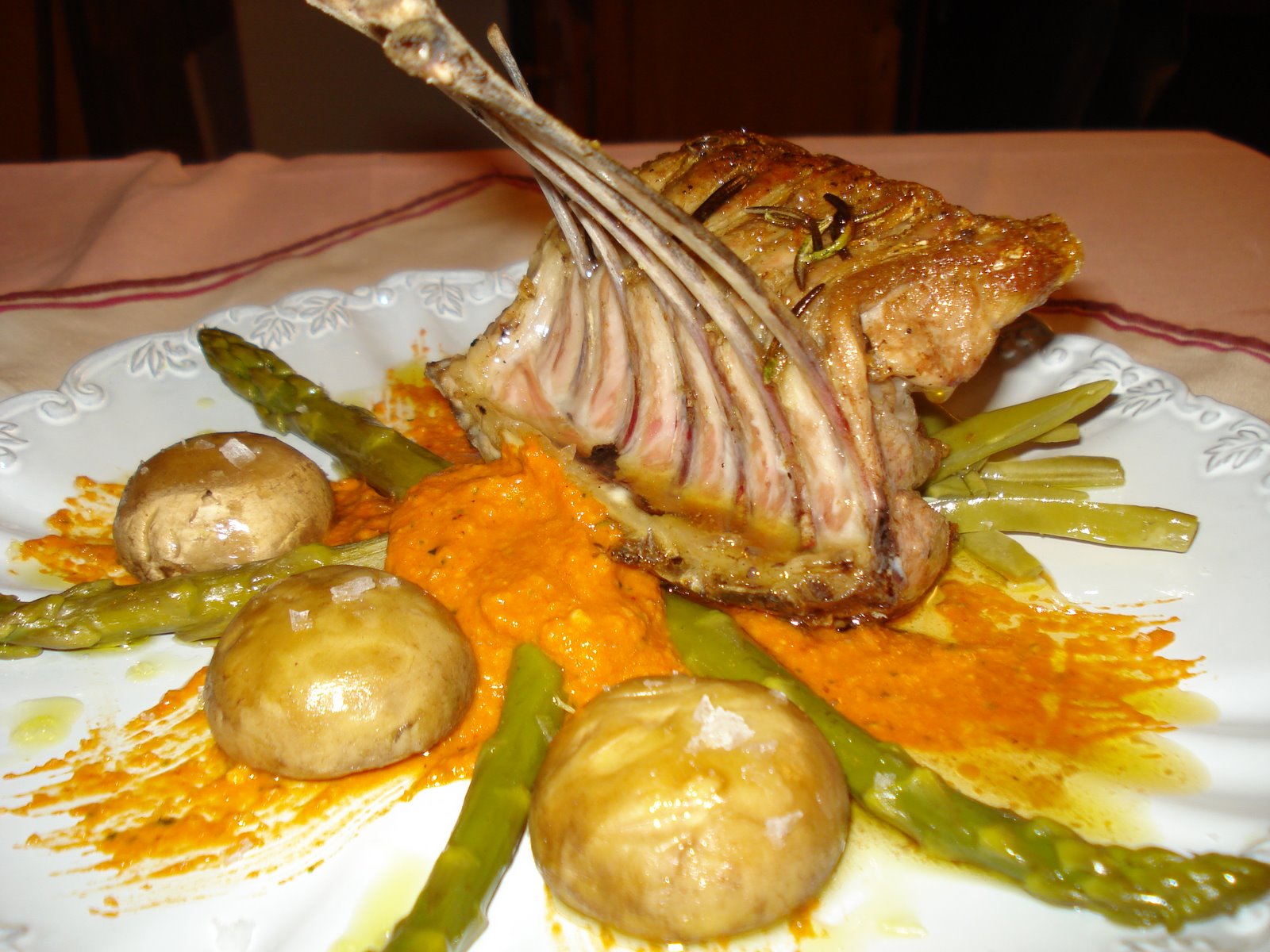 El Buen Yantar de Vidal: CARRÉ DE CORDERO CON PAPILLOTE DE CHAMPIÑONES ...