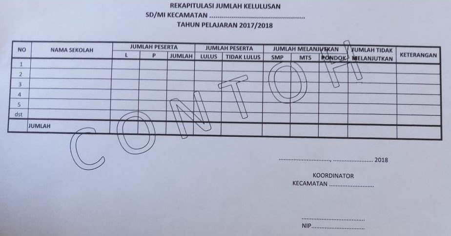Dowload Format Rekapitulasi Kelulusan - Website Nasty