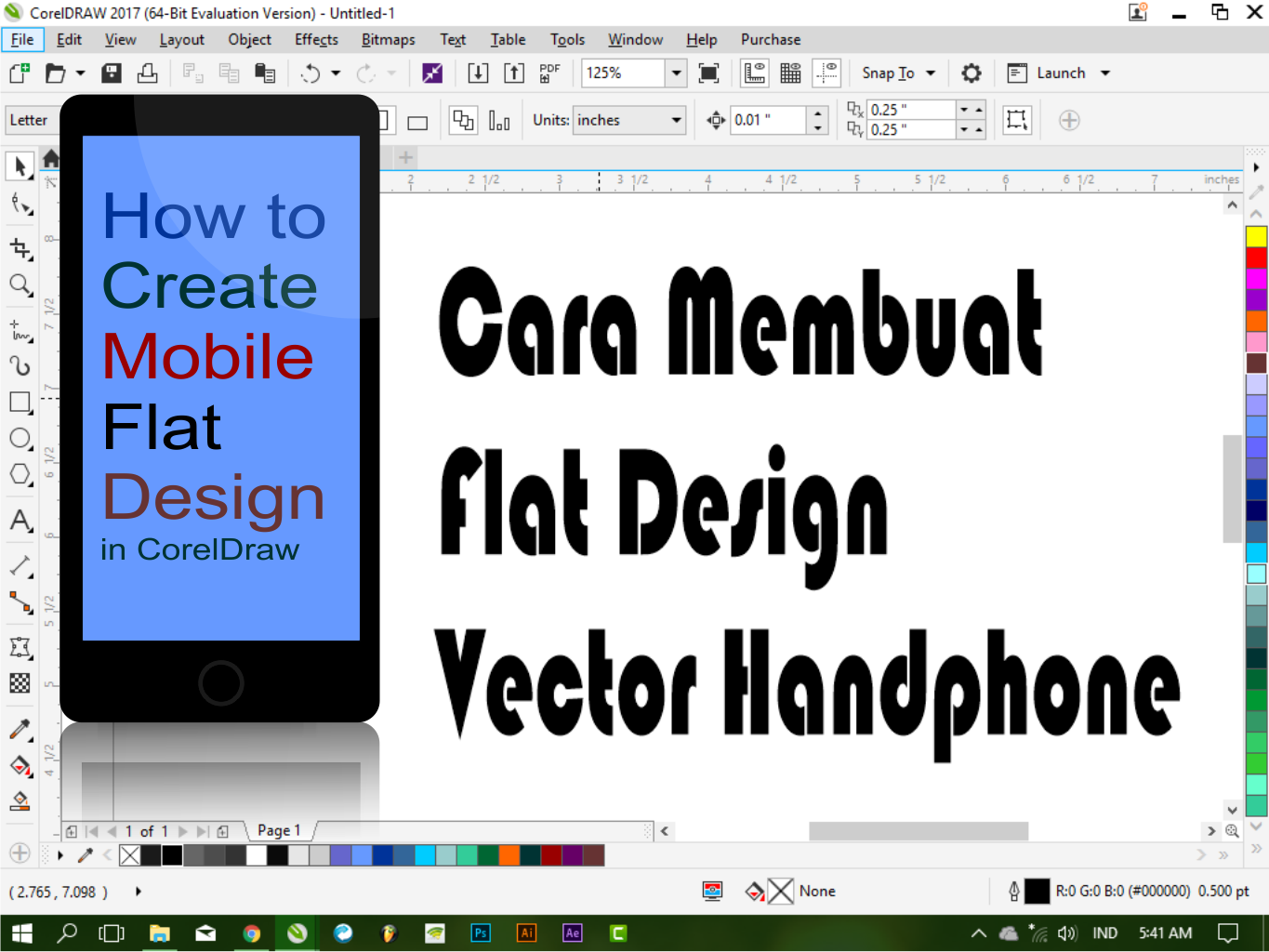 Belajar Membuat flat design handphone di Coreldraw ~ Ilmugrafika.id