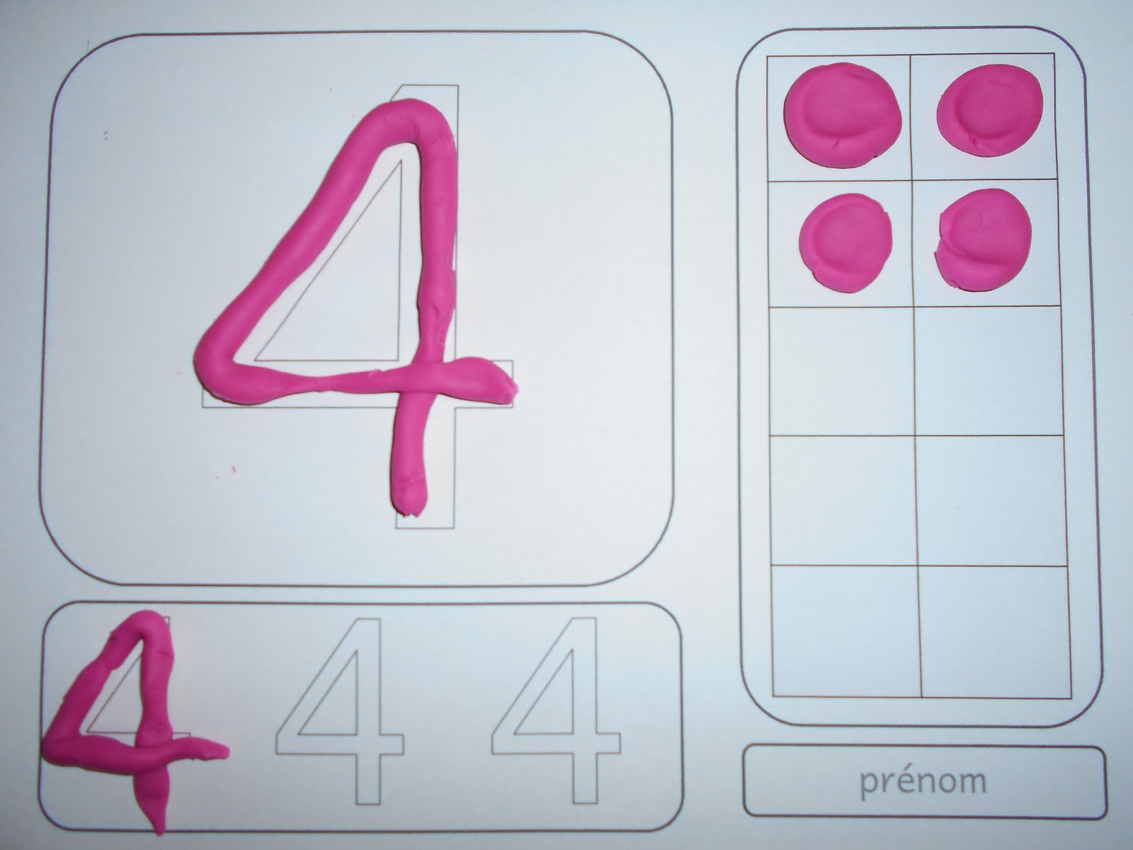 Nombres et quantités en pâte à modeler