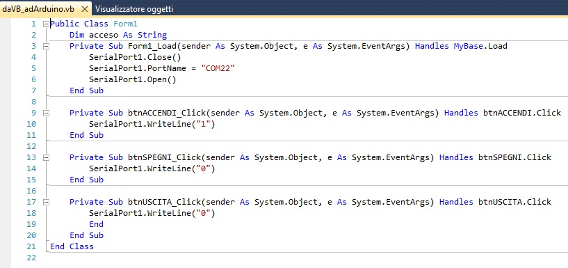 Progetti con Arduino: Arduino e Visual Basic