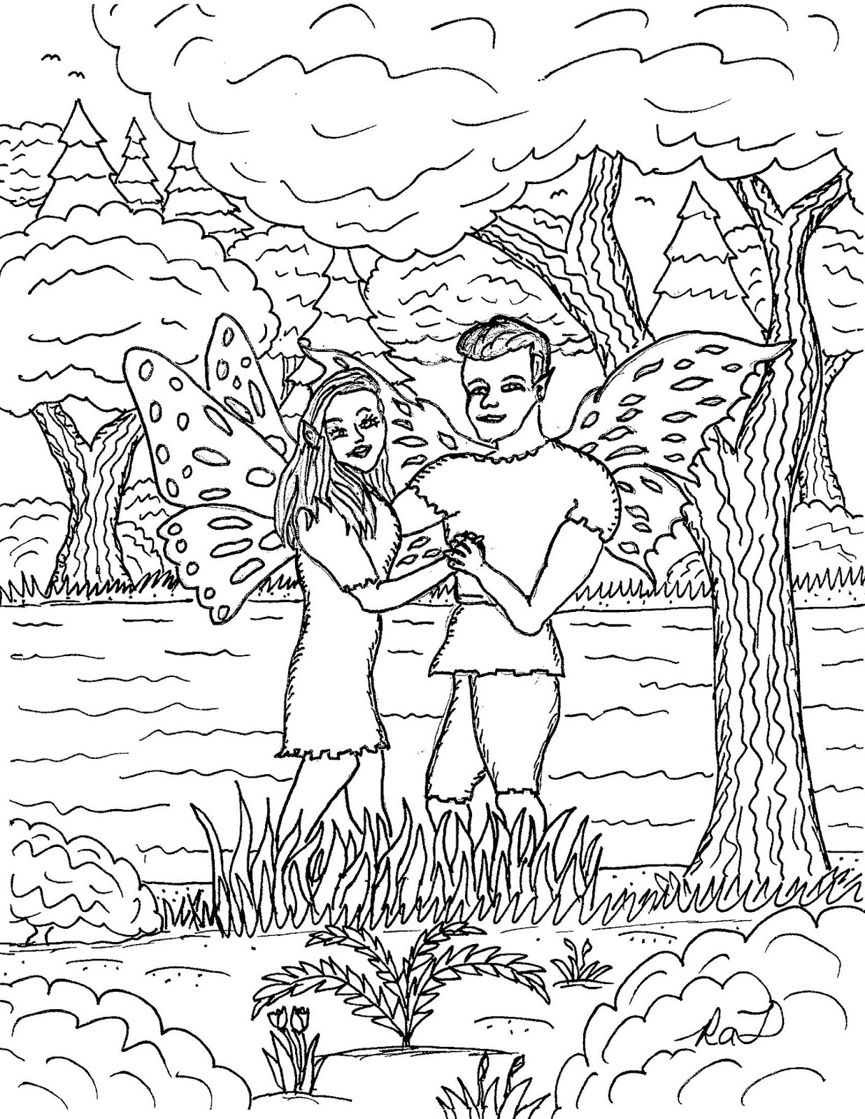 Robin's Great Coloring Pages: Forest Fairy Wedding, Alishia and Kameron