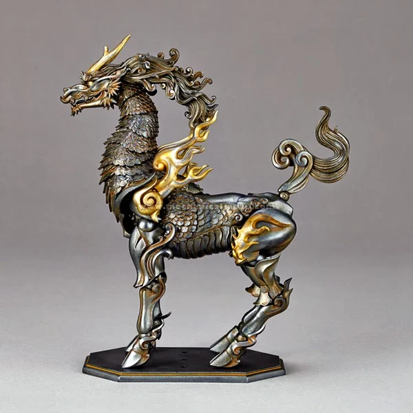 KT Project KT-001 Takeya Style Jizai Okimono "Kirin" Iron Rust Look Edition (Kaiyodo)
