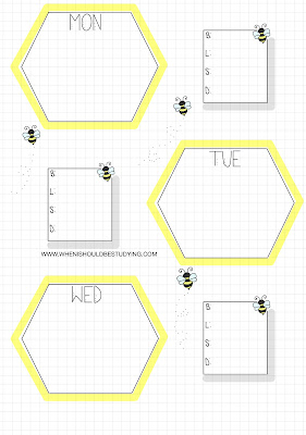 Bee Themed Weekly Bullet Journal Planner Spreads