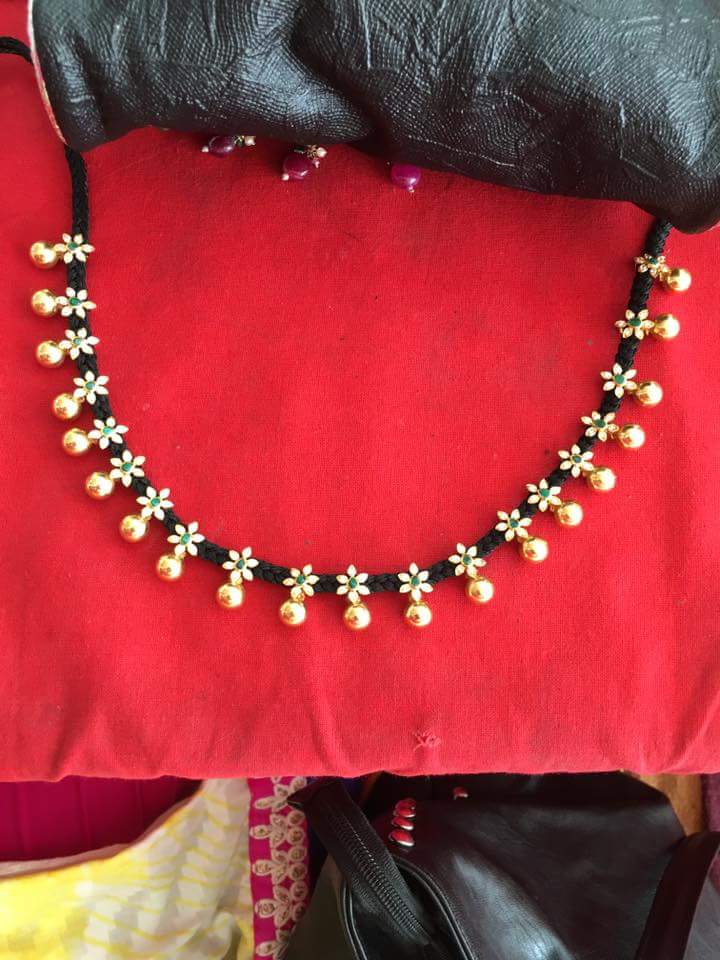 Black thread necklace designs | 916 jewellery || Haram Necklaces