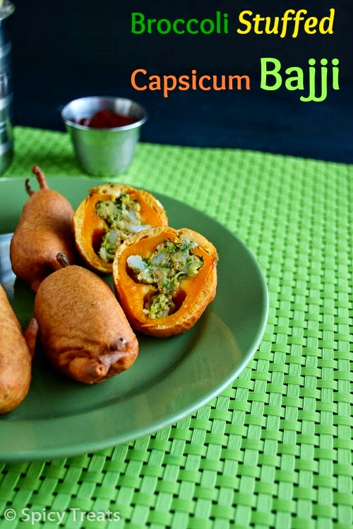 Spicy Treats: Broccoli Stuffed Mini Pepper Bajji / Broccoli Stuffed ...