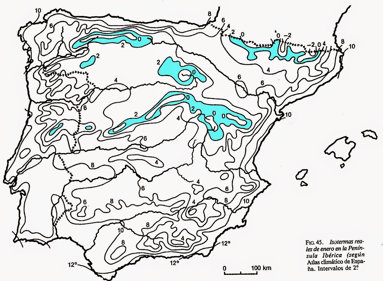 MAPAS DE ISOTERMAS. PRÁCTICO DE GEOGRAFÍA. 2º BACH