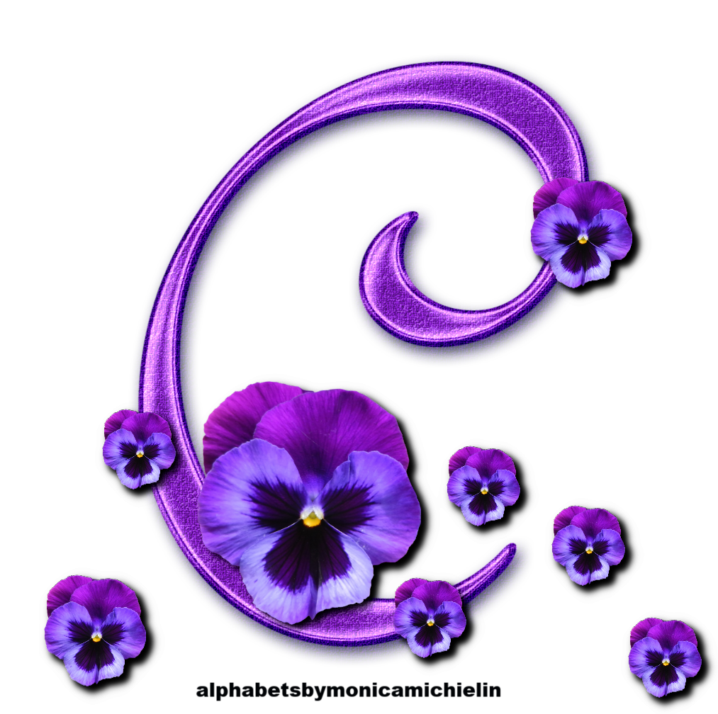 M. Michielin Alphabets: ALFABETO ROXO COM VIOLETAS EM PNG - PURPLE ...