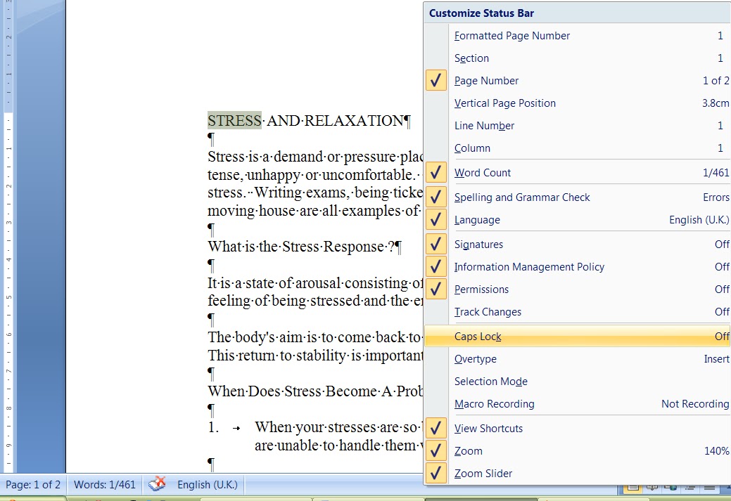 Microsoft Office 2010: MicroSoft Word 2010 Screen Layouts