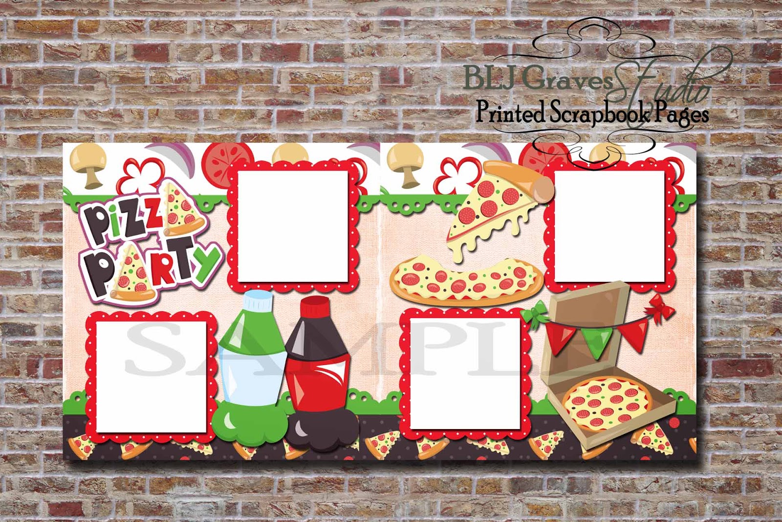 BLJ Graves Studio: Pizza Party Scrapbook Pages