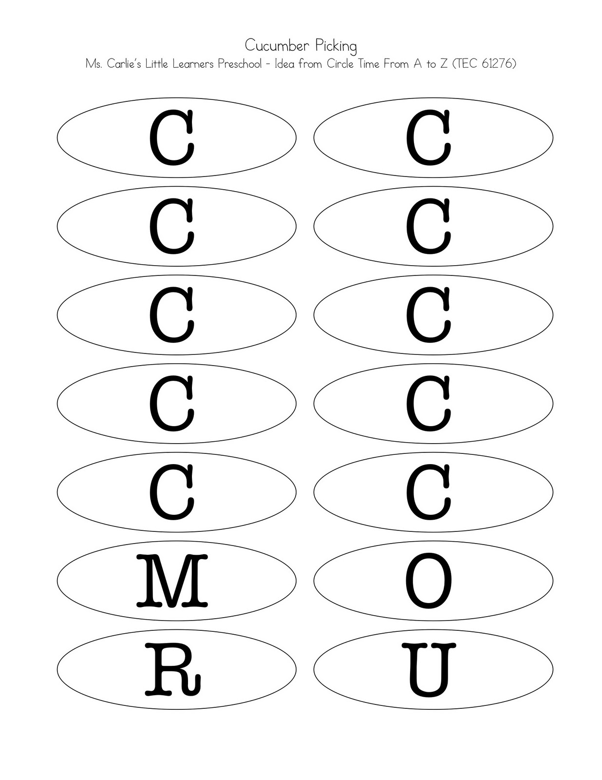 Ms Carlie s Little Learners Preschool letter C Games Activities Ms Carlie s Little Learners Preschool letter C Games Activities