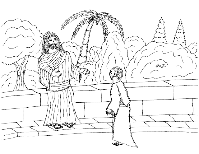 Robin's Great Coloring Pages: Jesus explains being Born Again to Nicodemus