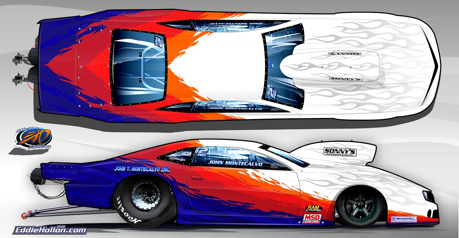 Drag Racing News Daily: MONTECALVO UNVEILS NEW 2012 CAMARO PAINT SCHEME