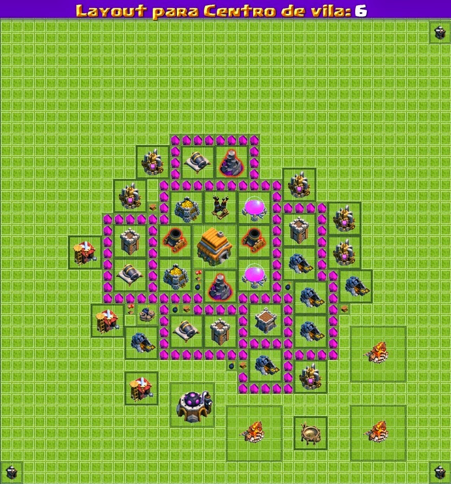 Dicas Clash Of Clans 'LayOuts': Cv nivel 6