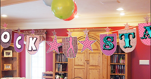 Printable Banner Rock Star - Parties and Patterns