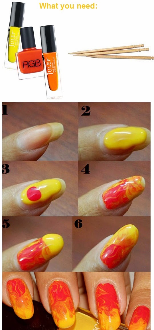 Stick Trick Fiery Nail Art Tutorial ~ Calgary Edmonton Toronto Red