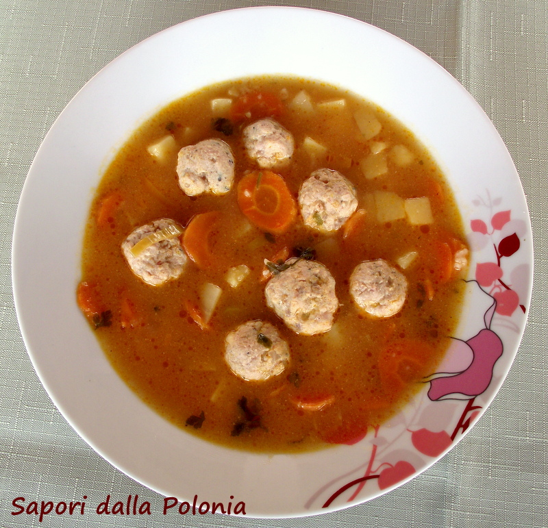 Sapori dalla Polonia: Zupa jarzynowa z kuleczkami drobiowymi / Zuppa di ...