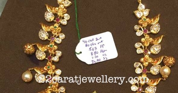80 Grams Polki Necklace - Jewellery Designs
