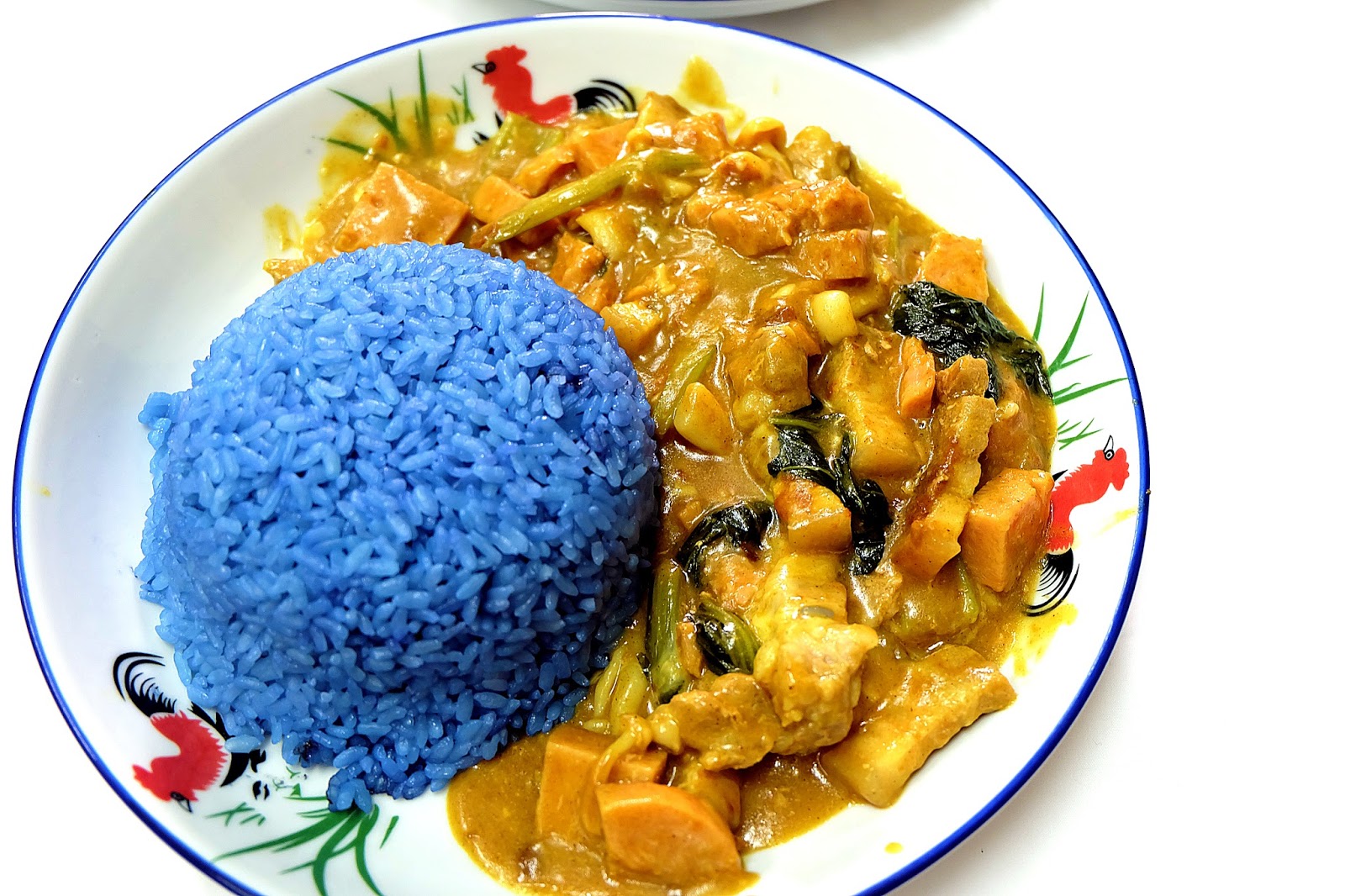 Blue Pea Flower Rice and Vermicelli #myeverydaymeal
