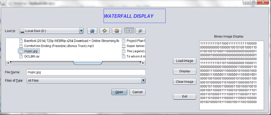 TUT Waterfall Project: Waterfall Project User Interface (sample)