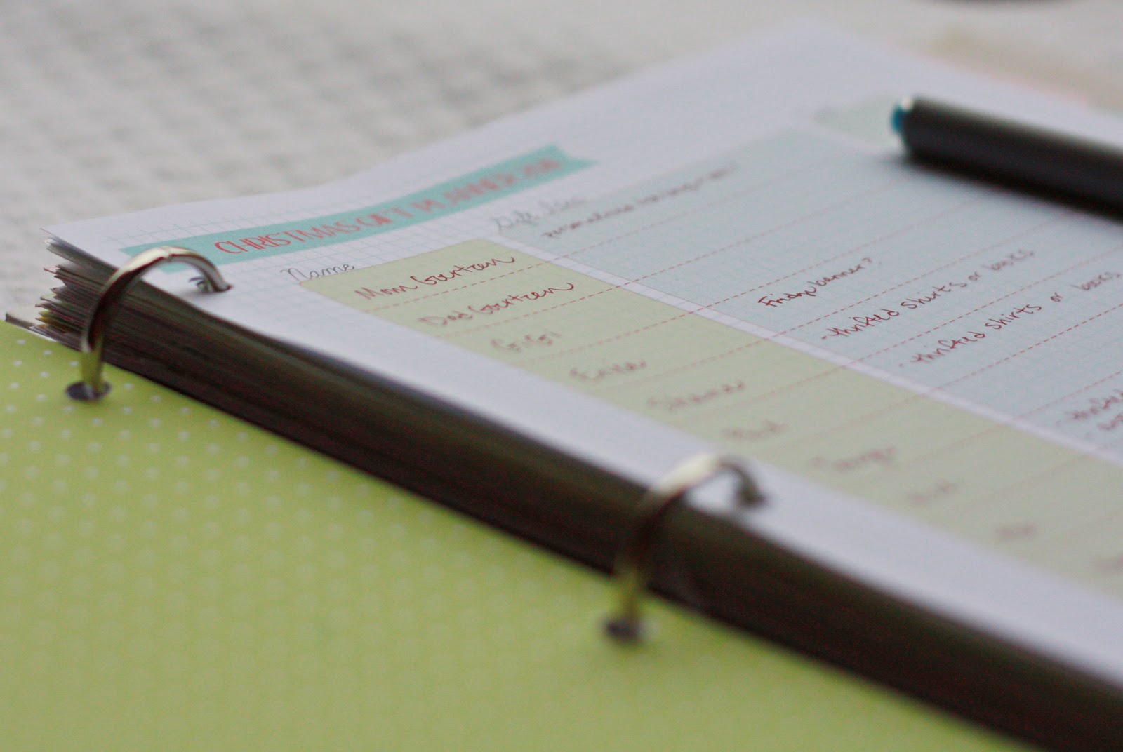 amy j. delightful blog: PRINTABLE Christmas Gift Planner page