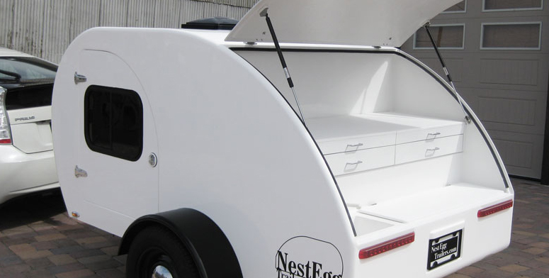 Tiny Yellow Teardrop: Featured Teardrop: Nest Egg Trailers