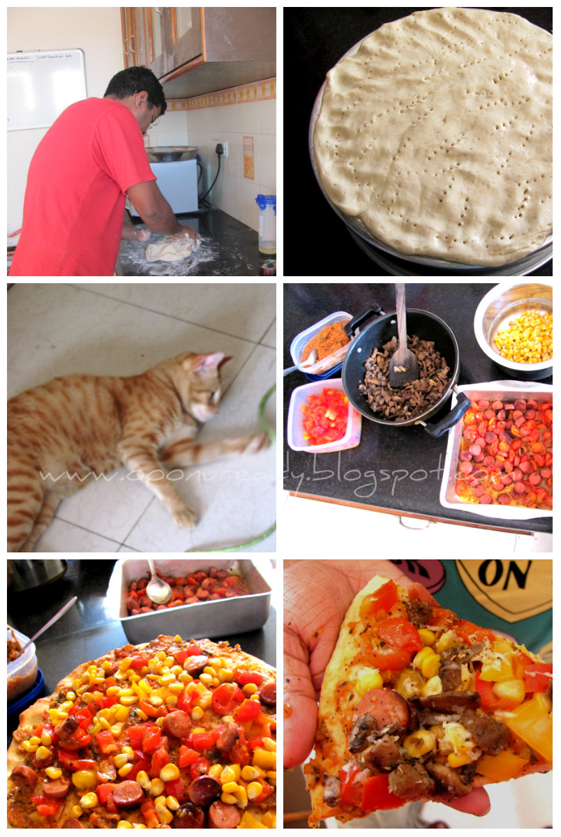 Oonu ready: Mutton Pizza with Corn, Cherry Tomatoes and Sausages