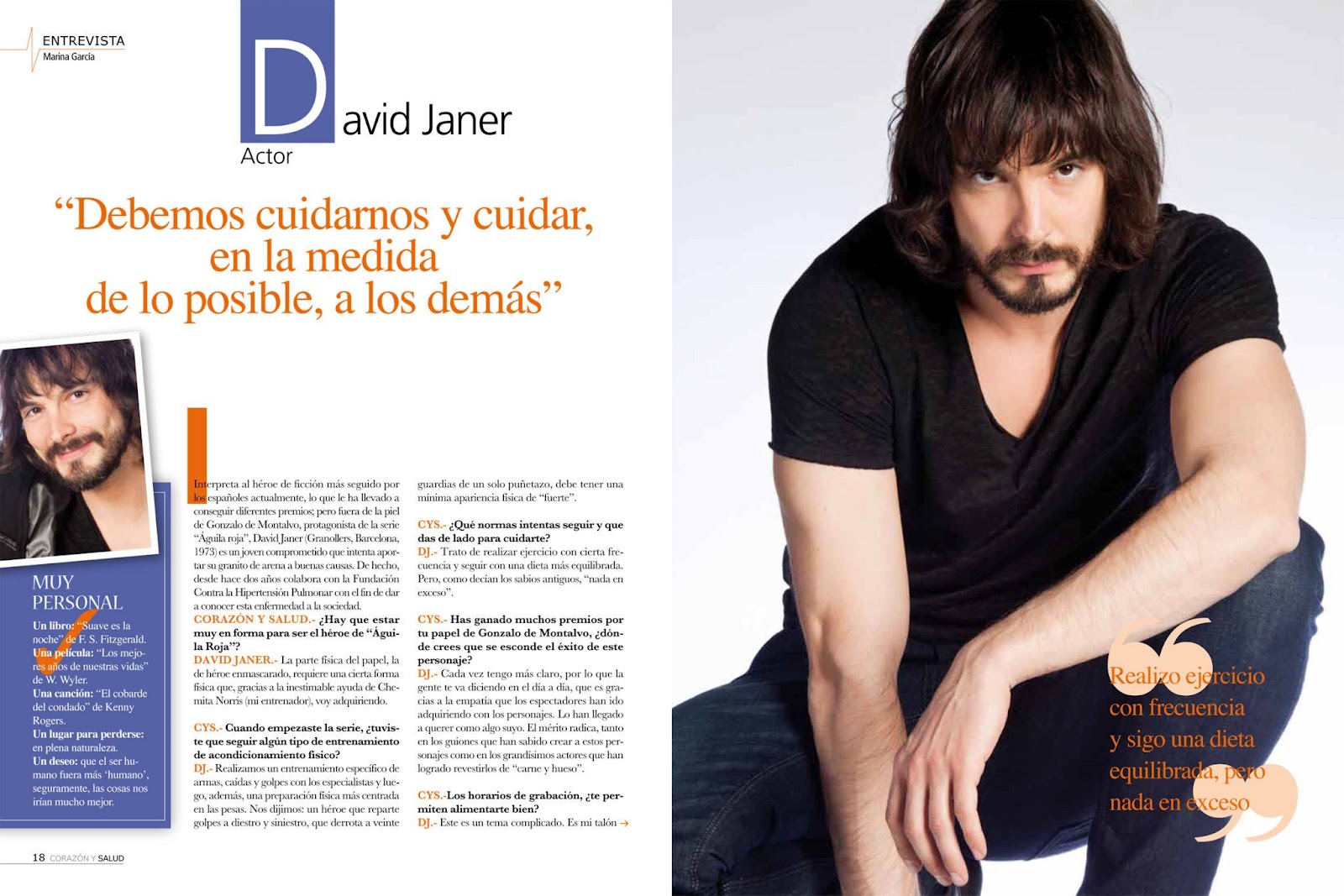 club de fans David Janer: David Janer entrevista corazon y salud